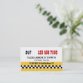 Taxi cab yellow red black business card | Zazzle
