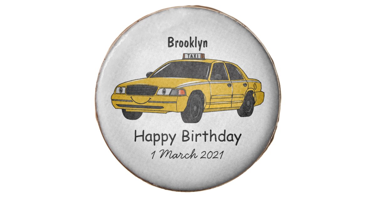 Taxi cartoon illustration chocolate covered oreo | Zazzle