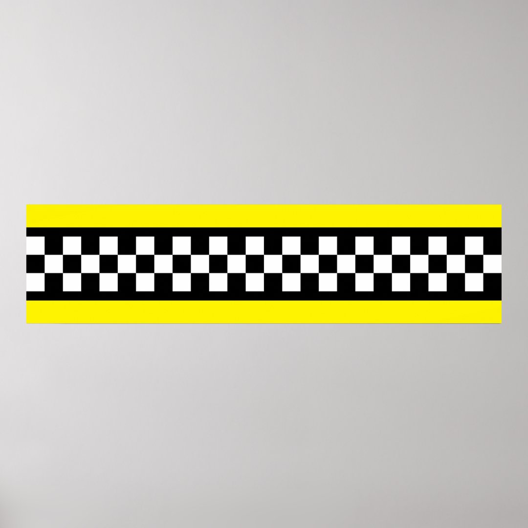 Taxi Check Stripe Pattern Poster | Zazzle