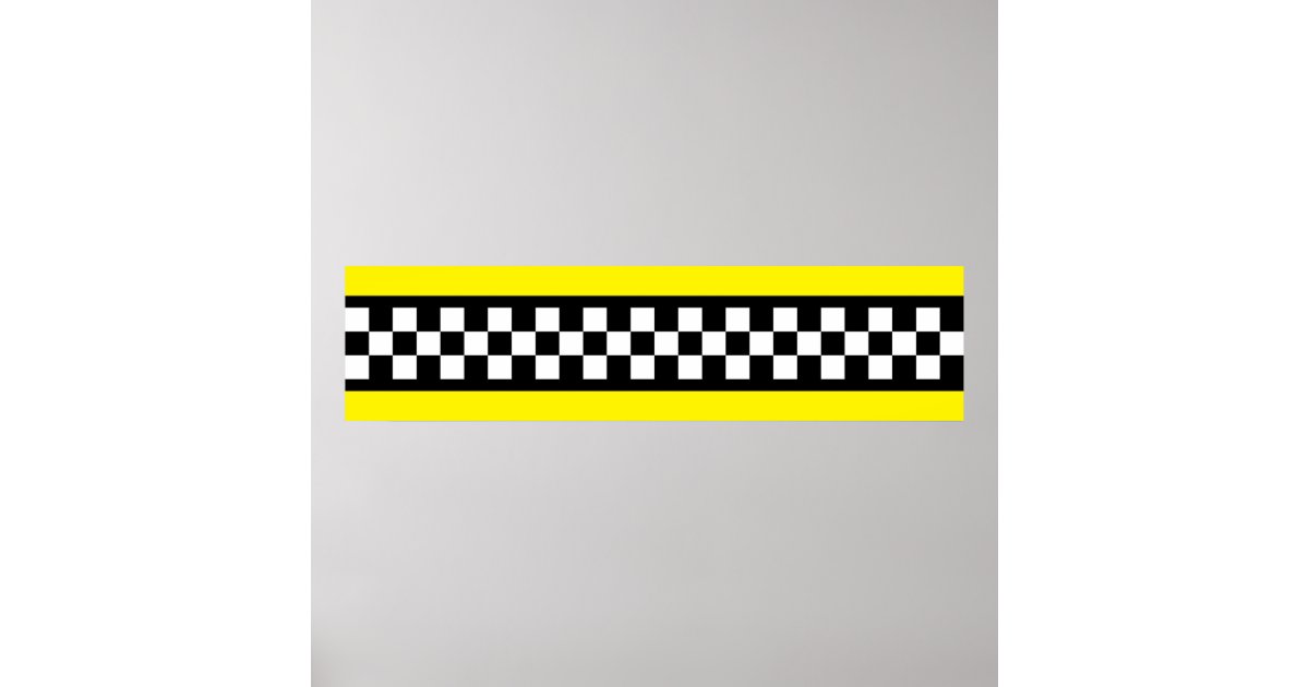Taxi Check Stripe Pattern Poster | Zazzle