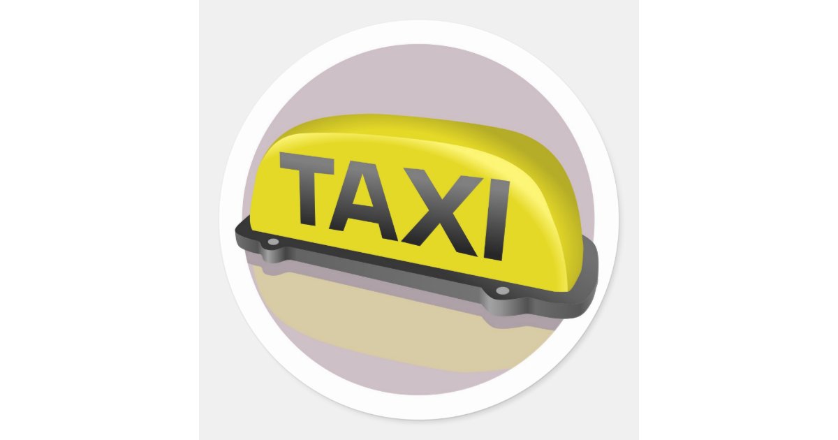 taxi classic round sticker | Zazzle