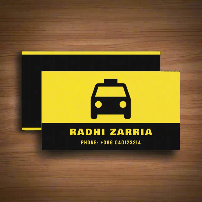 Taxi Driver Black & Yellow Processional Logo Business Card | Zazzle