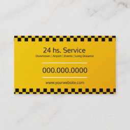 Taxi Driver / Cab Service Business Card | Zazzle