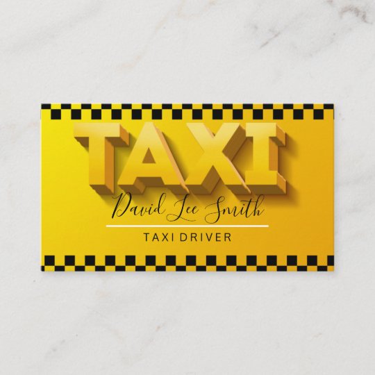 Taxi Driver / Cab Service Business Card | Zazzle.com