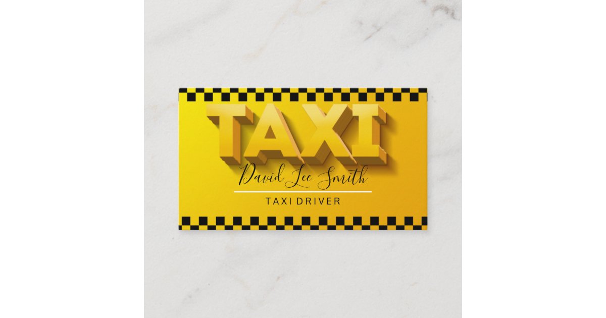 Taxi Driver / Cab Service Business Card | Zazzle