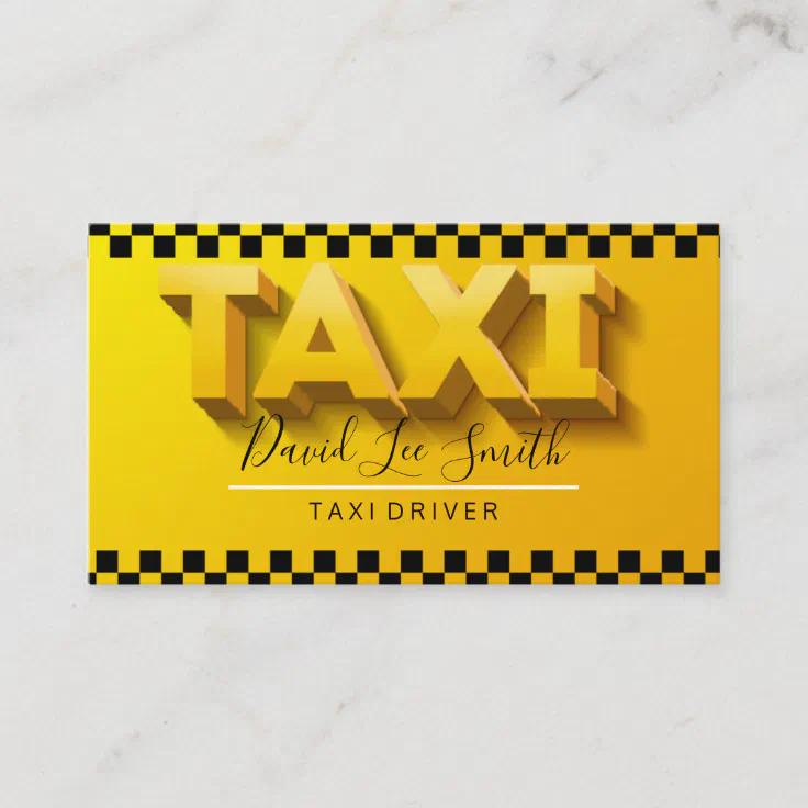Taxi Driver / Cab Service Business Card | Zazzle