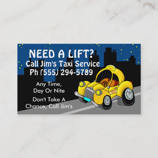 Taxi Service Business Card | Zazzle