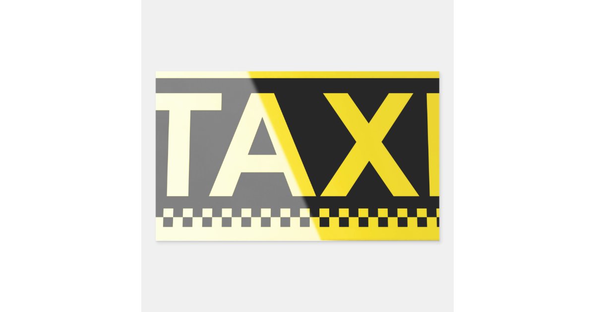 Taxi sign rectangular sticker | Zazzle