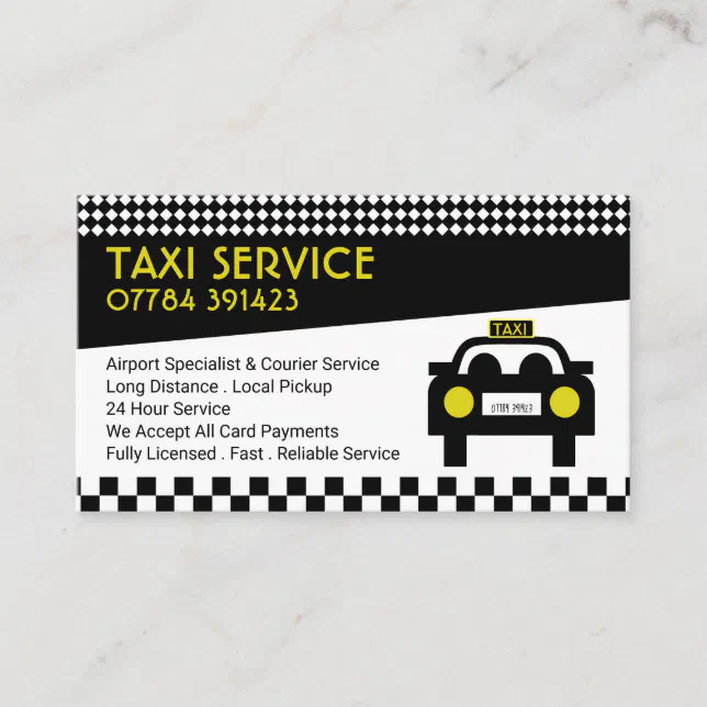 Taxi Station/Driver, Price List Business Card | Zazzle