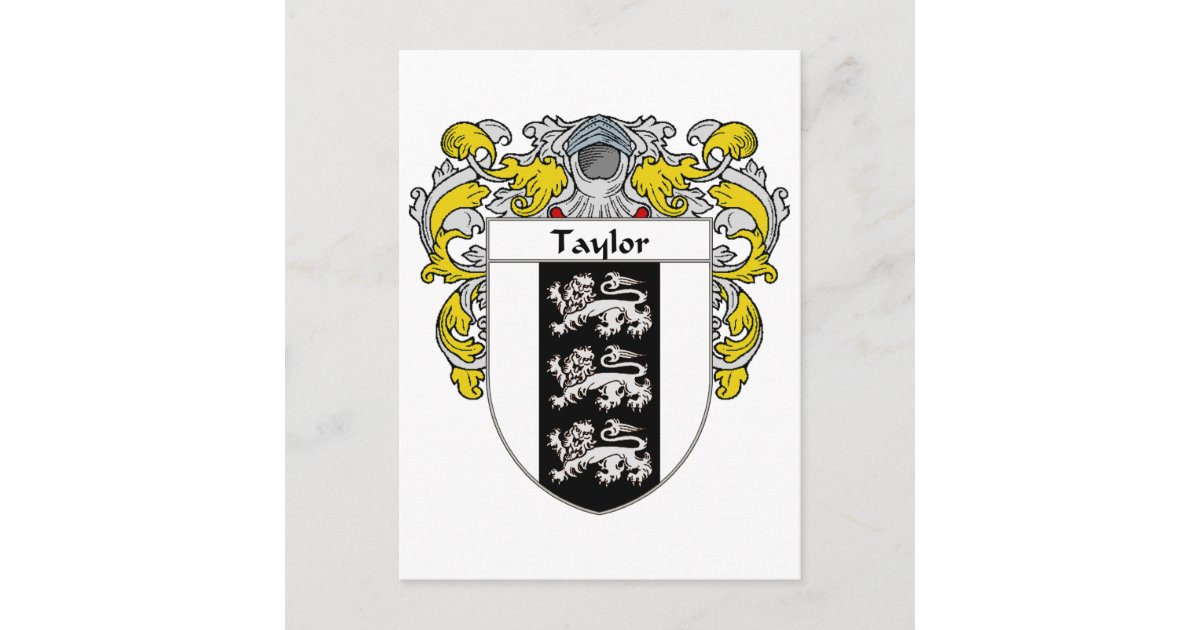Taylor Coat of Arms (Mantled) Postcard | Zazzle