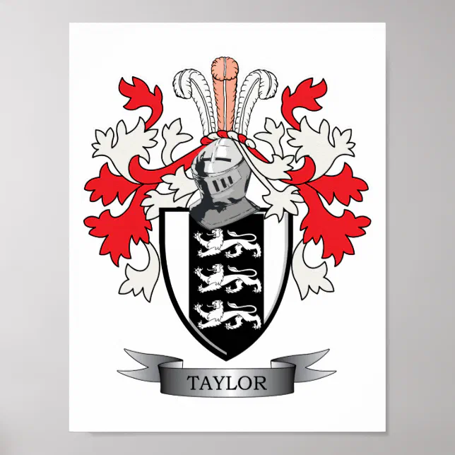 Taylor Family Crest Coat of Arms Poster | Zazzle