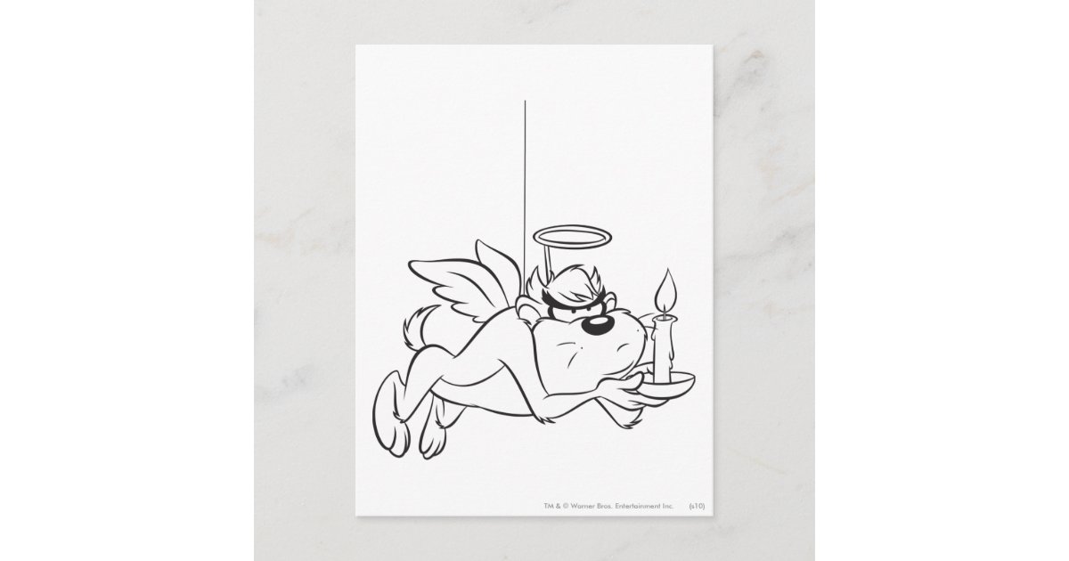 TAZ™ Angel holding Candle Postcard | Zazzle