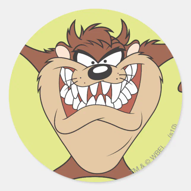 TAZ™ Arms Wide Classic Round Sticker | Zazzle