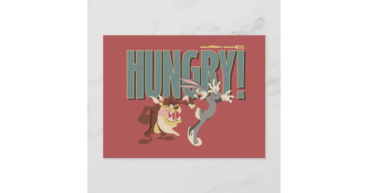 TAZ™ & BUGS BUNNY™ "Hungry" Postcard | Zazzle