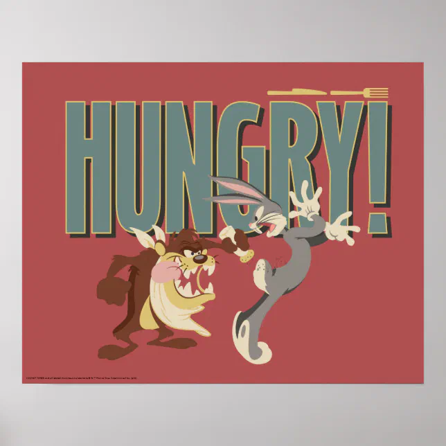 TAZ™ & BUGS BUNNY™ "Hungry" Poster | Zazzle