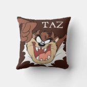 TAZ™ Bursting Through Page Throw Pillow | Zazzle
