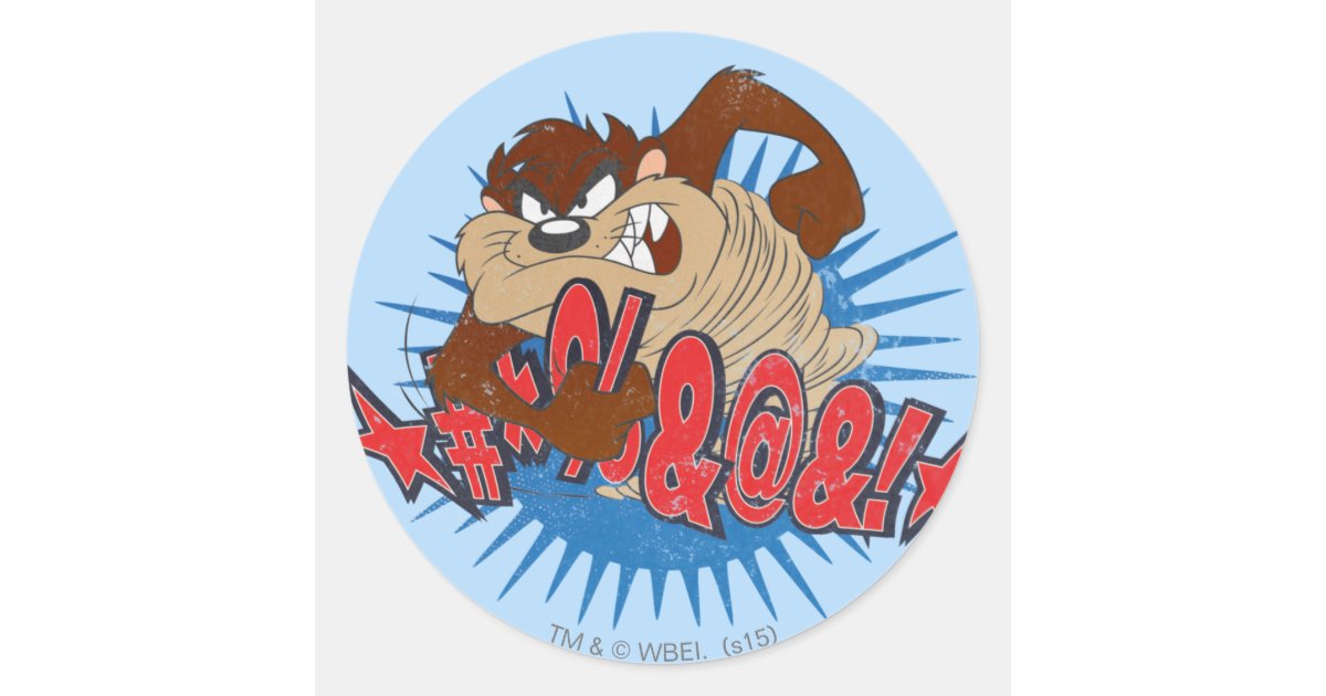 TAZ™ Censored Classic Round Sticker | Zazzle