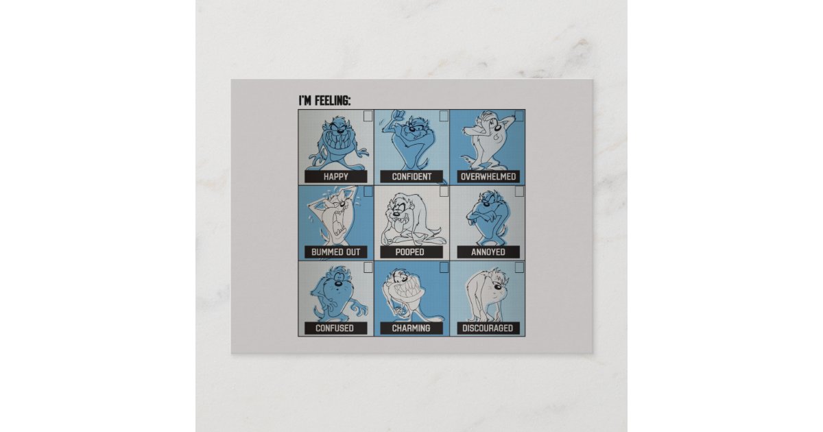 TAZ™ Emotion Checkbox Postcard | Zazzle