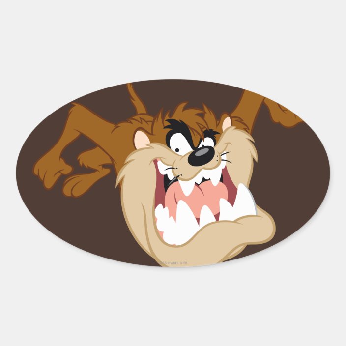 TAZ™ Evil Grin Oval Sticker | Zazzle.com