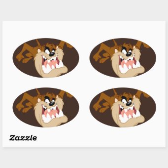 TAZ™ Evil Grin Oval Sticker | Zazzle
