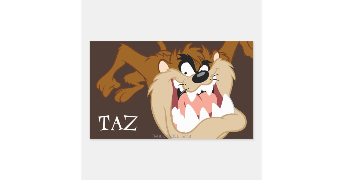TAZ™ Evil Grin Rectangular Sticker | Zazzle