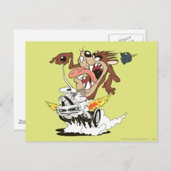 TAZ™ Furious Driving Postcard | Zazzle