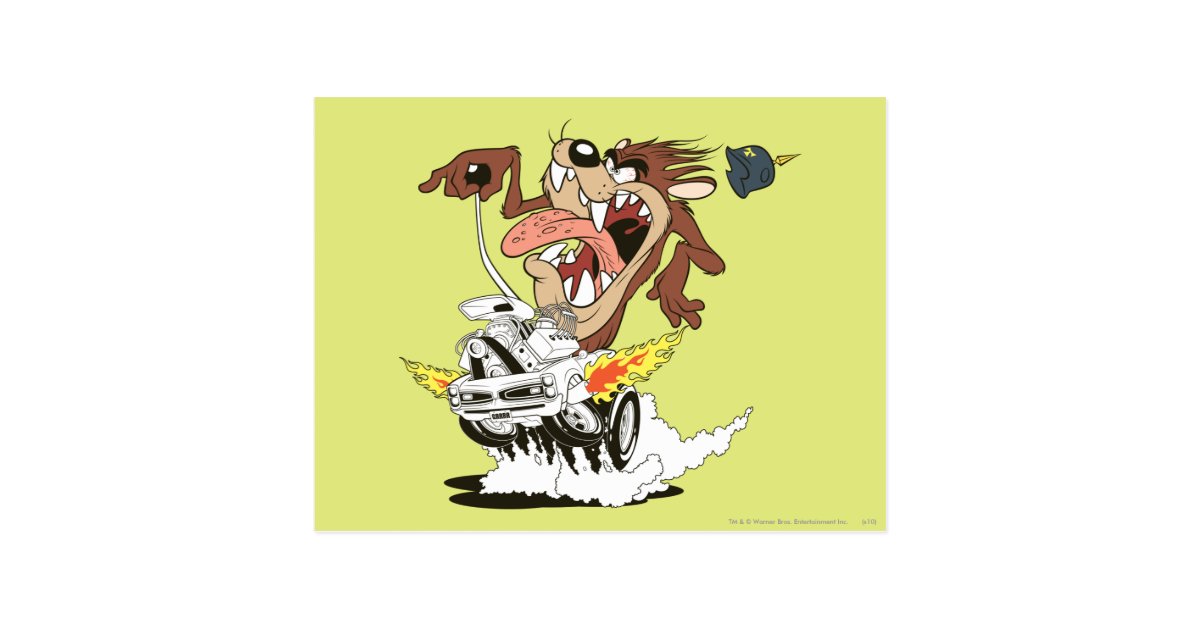 TAZ™ Furious Driving Postcard | Zazzle.com