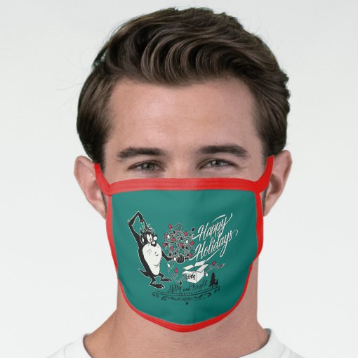 TAZ™ - Happy Holidays Face Mask | Zazzle