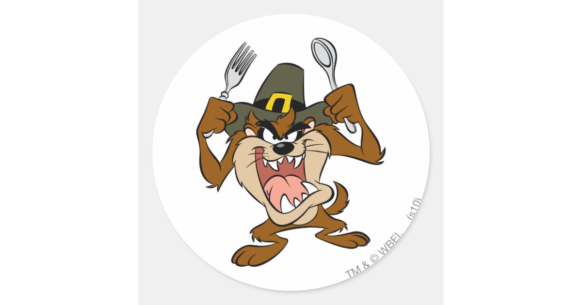 TAZ™ Hungry Classic Round Sticker | Zazzle