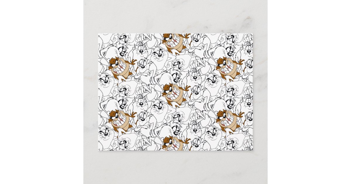 TAZ™ Line Art Color Pop Pattern Postcard | Zazzle