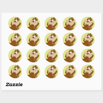 TAZ™ posing 4 Classic Round Sticker | Zazzle