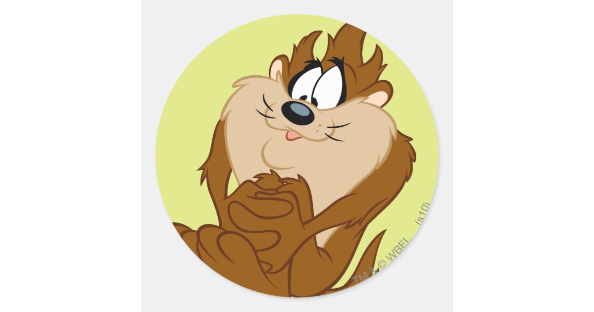 TAZ™ posing 4 Classic Round Sticker | Zazzle