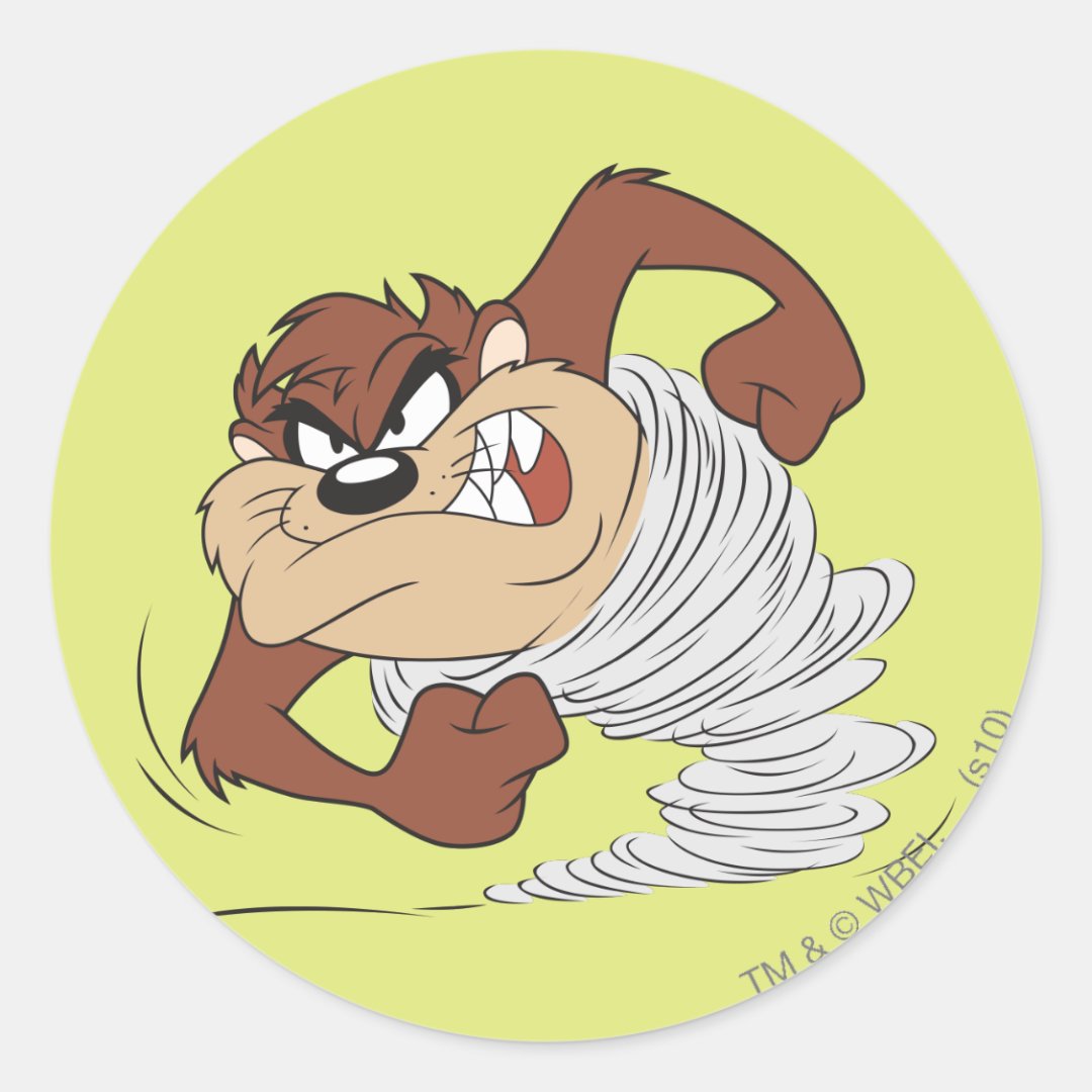 TAZ™ spinning fast Classic Round Sticker | Zazzle