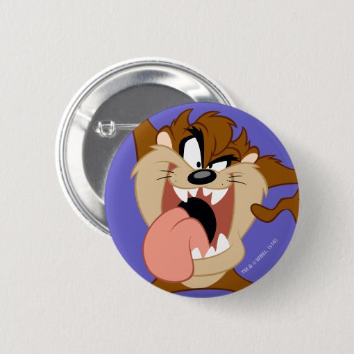 TAZ™ | Sticking His Tongue Out Pinback Button | Zazzle