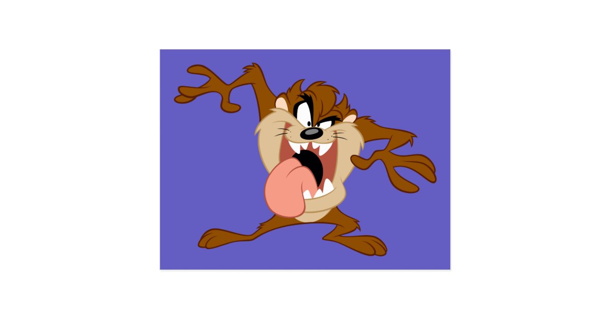 TAZ™ | Sticking His Tongue Out Postcard | Zazzle.com