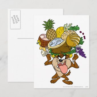 TAZ™ Thanksgiving Feast B/W 2 Holiday Postcard | Zazzle