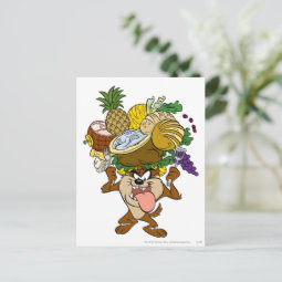 TAZ™ Thanksgiving Feast B/W 2 Holiday Postcard | Zazzle