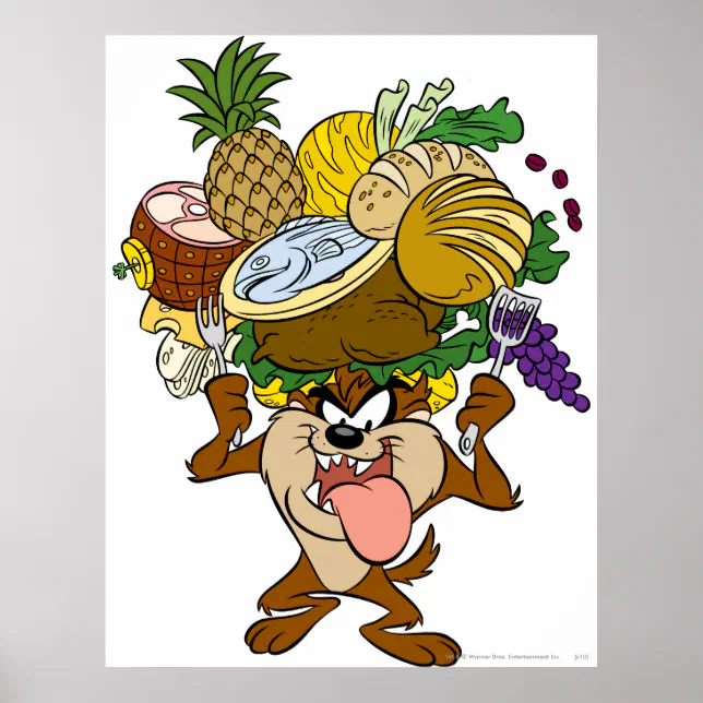 TAZ™ Thanksgiving Feast B/W 2 Poster | Zazzle