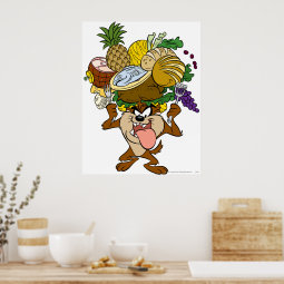 TAZ™ Thanksgiving Feast B/W 2 Poster | Zazzle