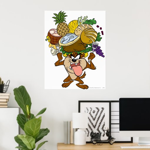 TAZ™ Thanksgiving Feast B/W 2 Poster | Zazzle