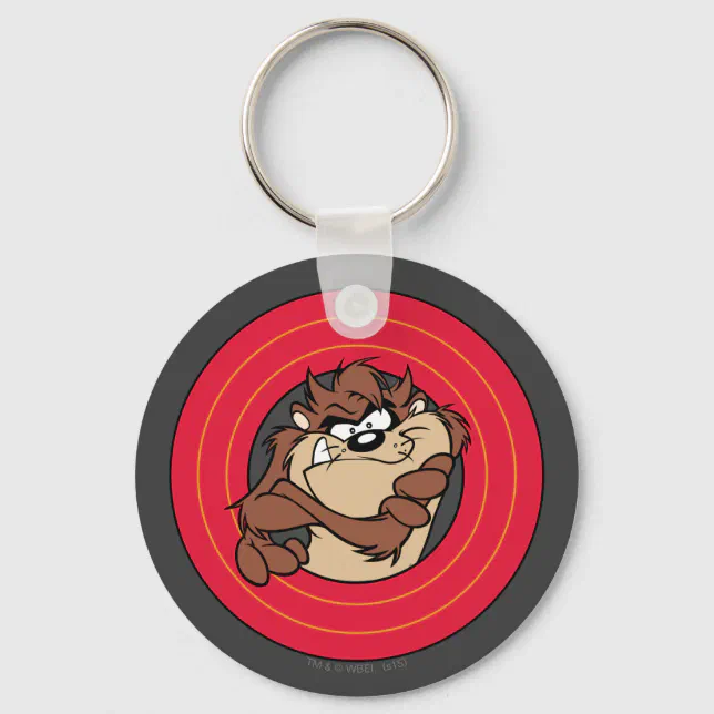 TAZ™ Through LOONEY TUNES™ Circles Keychain | Zazzle