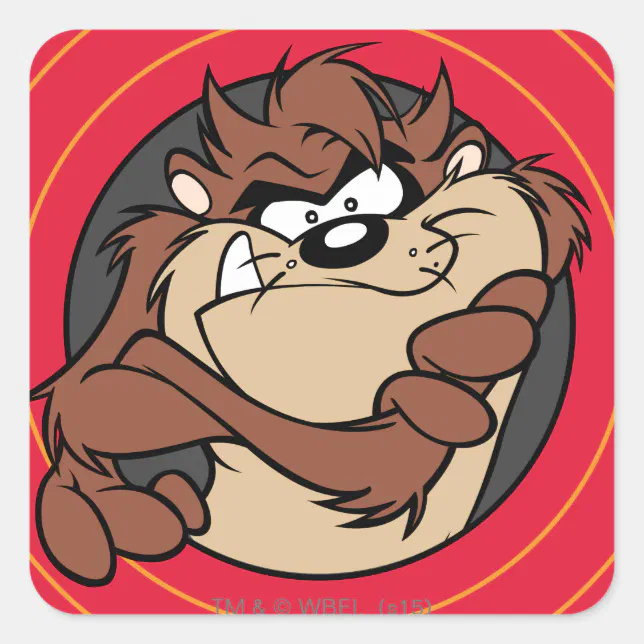 TAZ™ Through LOONEY TUNES™ Circles Square Sticker | Zazzle