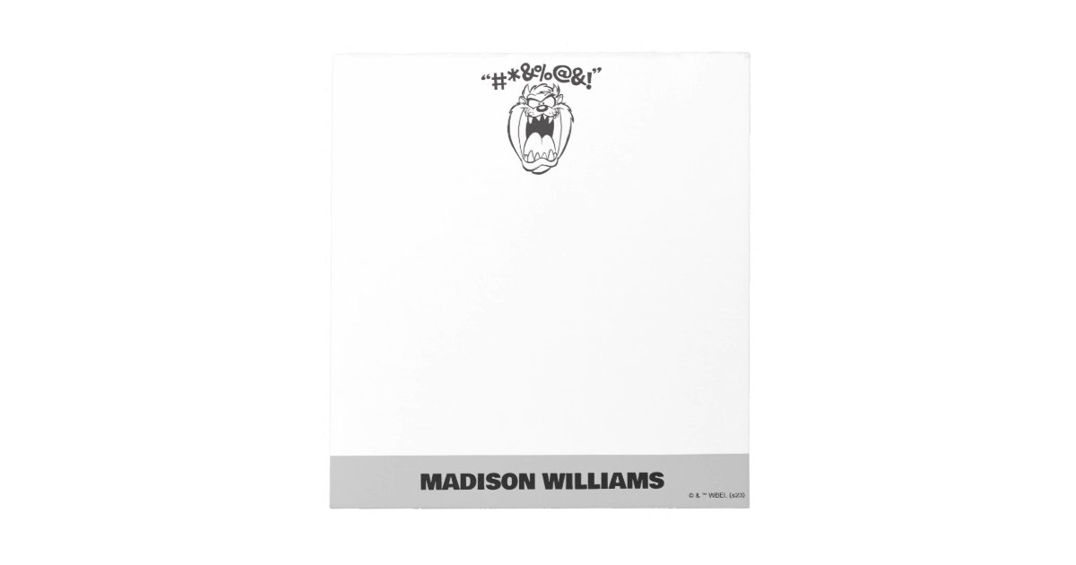 TAZ™ Yelling Expletives Notepad | Zazzle
