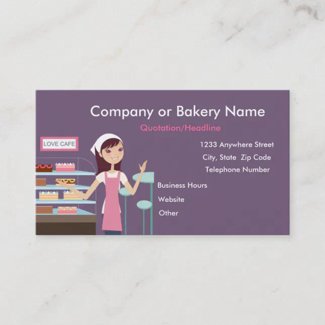 {TBA} Bakery/Pastry Shop #2 Business Card | Zazzle