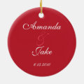 {TBA} Candy & Stripes Our First Christmas Ornament | Zazzle