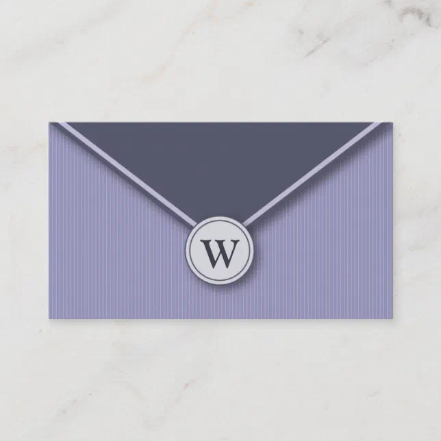 {TBA} Periwinkle Monogram Envelope Business Cards | Zazzle