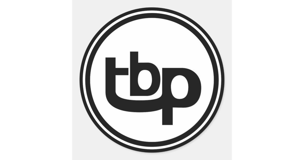 TBP logo design retro Classic Round Sticker | Zazzle
