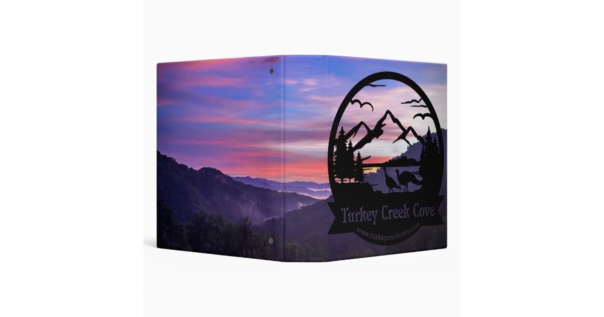 TCC purple sunset & black logo binder | Zazzle