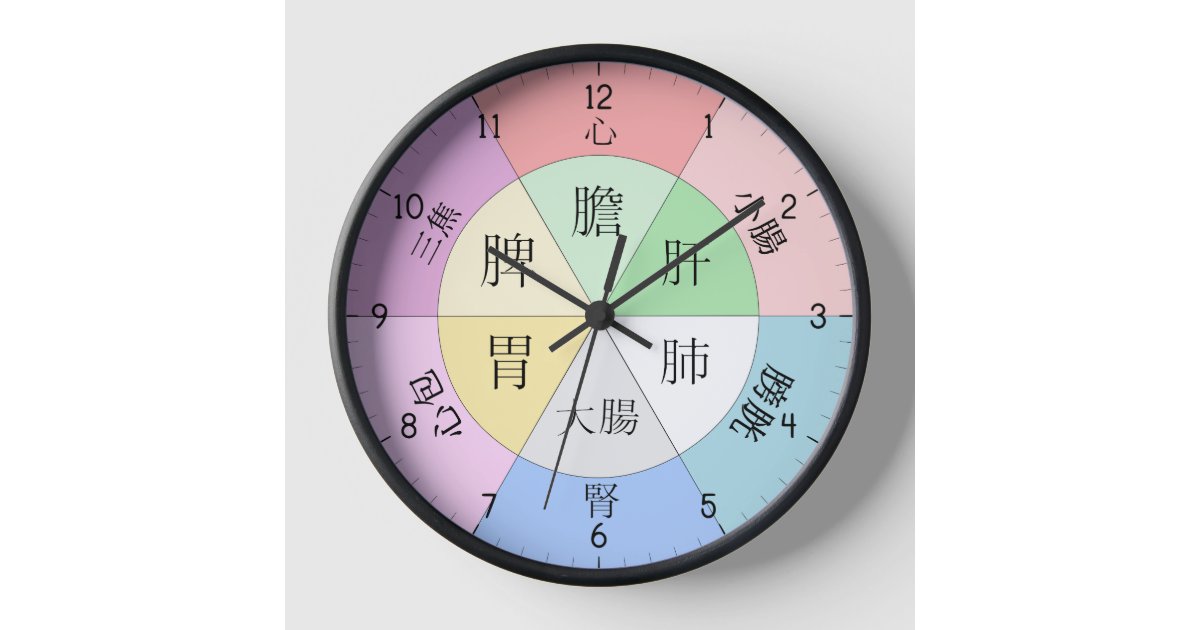 TCM Organ Body Clock with Chinese characters | Zazzle