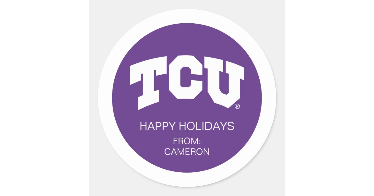 TCU CLASSIC ROUND STICKER | Zazzle